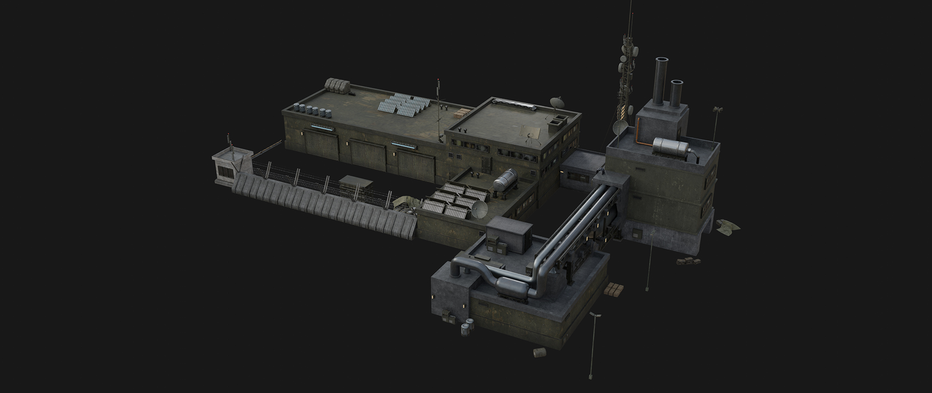 Grid Armada Military Base - Military Structures Kitbash Greeble Assets ...