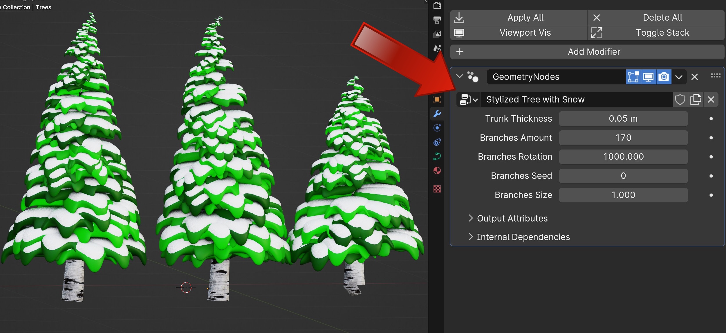 Stylized Trees with Snow - Geometry Nodes | BlenderNation Bazaar Stylized Trees with Snow - Geometry Nodes | BlenderNation Bazaar