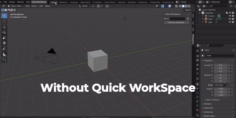 Quick WorkSpace - Blender Market