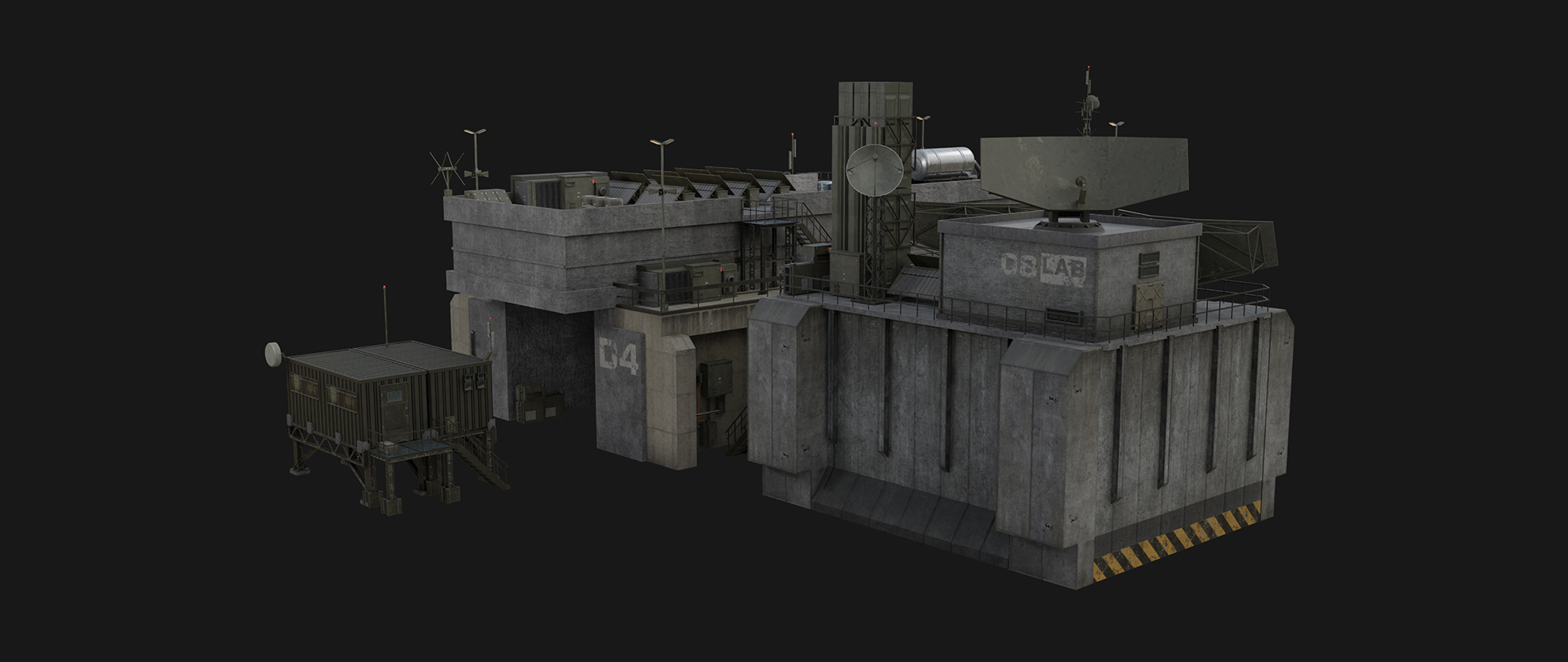 Grid Armada Military Base - Military Structures Kitbash Greeble Assets ...