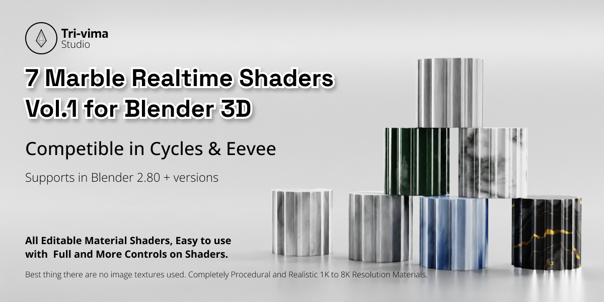7 Marble Realtime Shaders Volume 01 - Blender Market