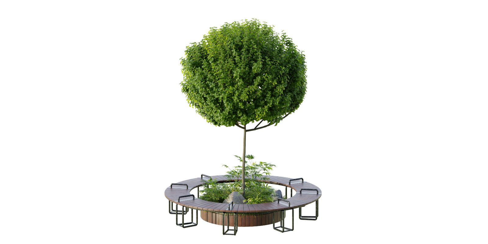 tree - park decoration - Wooden Modern Trendy Design Round Circular ...