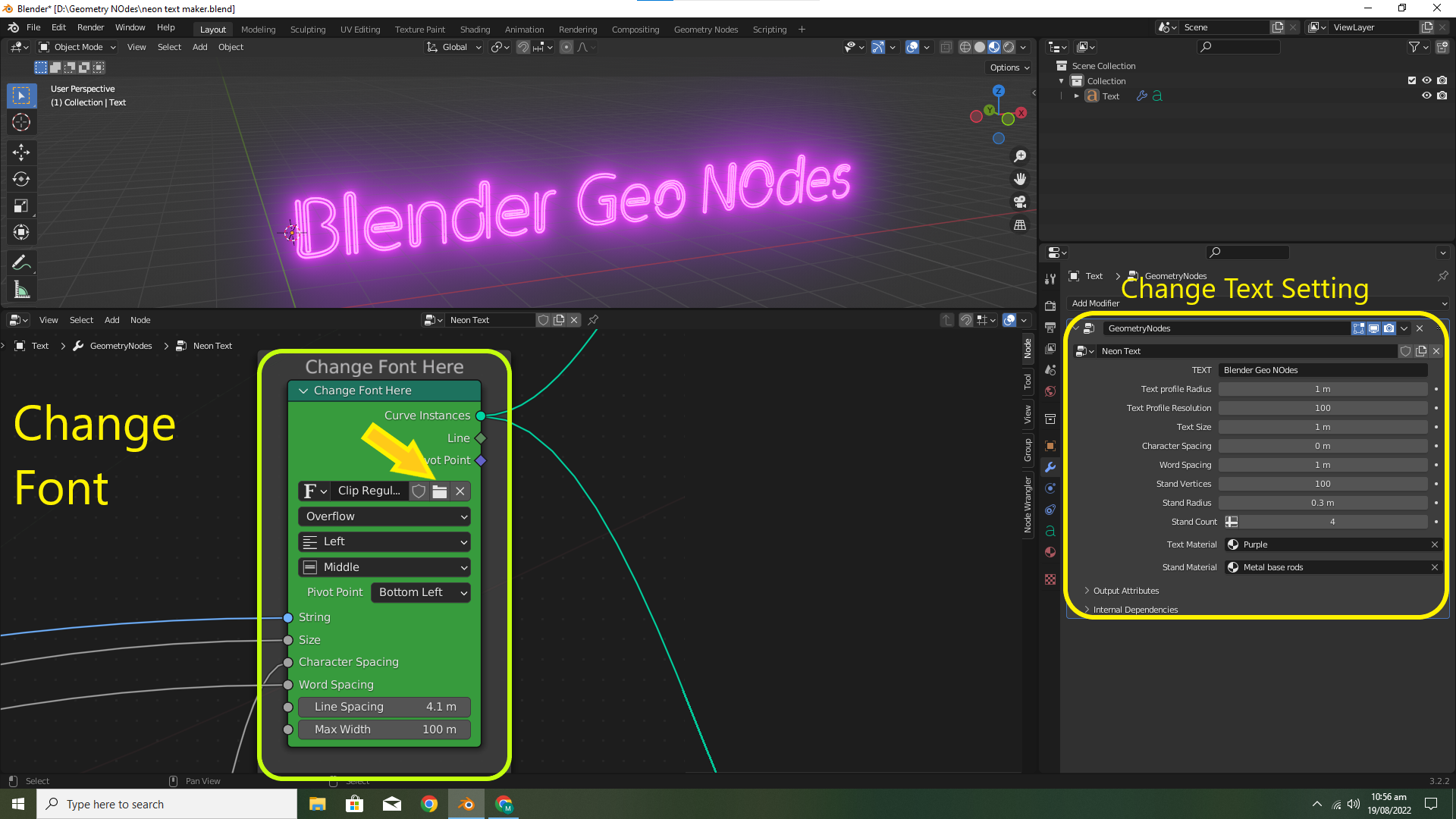 Neon Text Generator (Geometry Nodes) - Blender Market