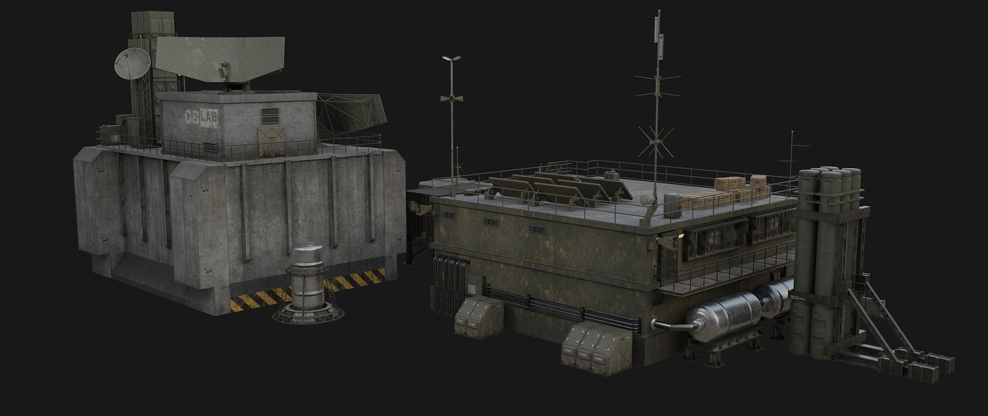 Grid Armada Military Base - Military Structures Kitbash Greeble Assets ...