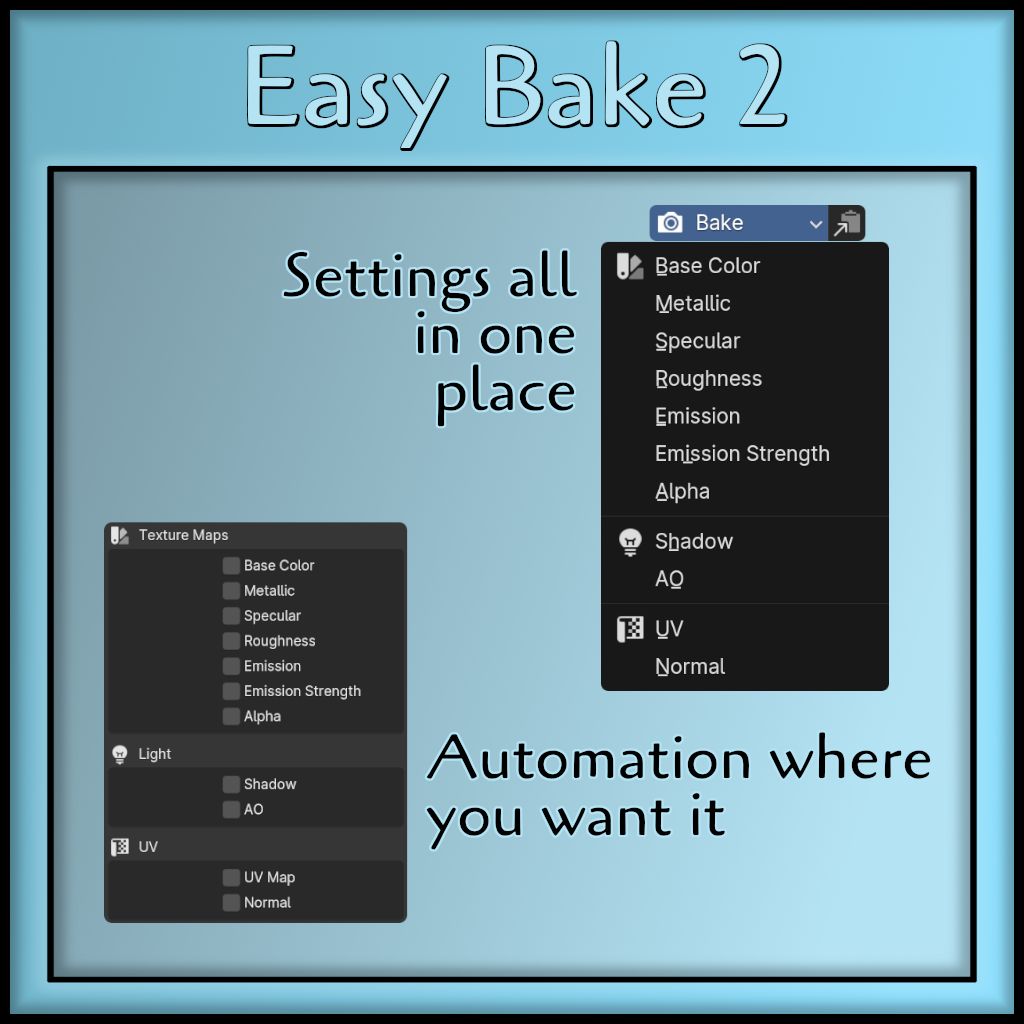 Easy Bake 2 Texture Uv Procedural Materials And More Blender Market