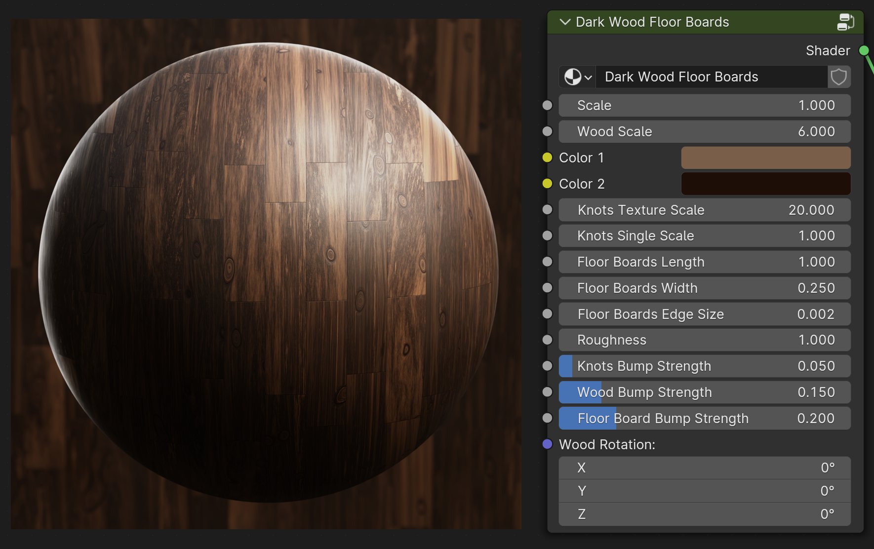 Procedural Dark Wood Floor Boards Material - Blender Market