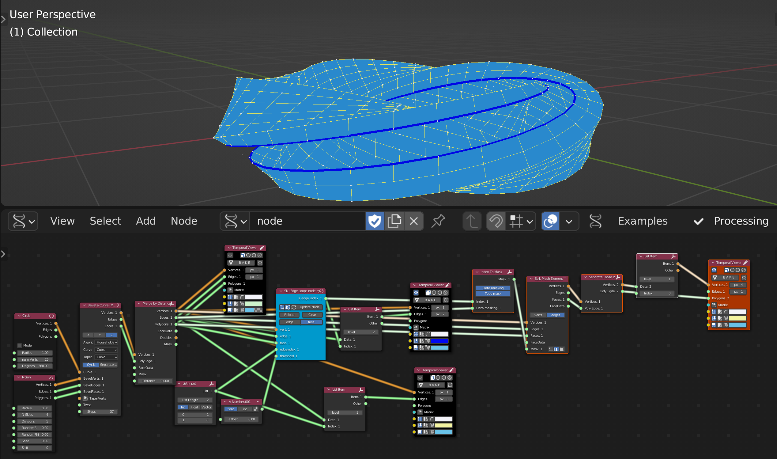 Sverchok Edge Loops Node - Blender Market