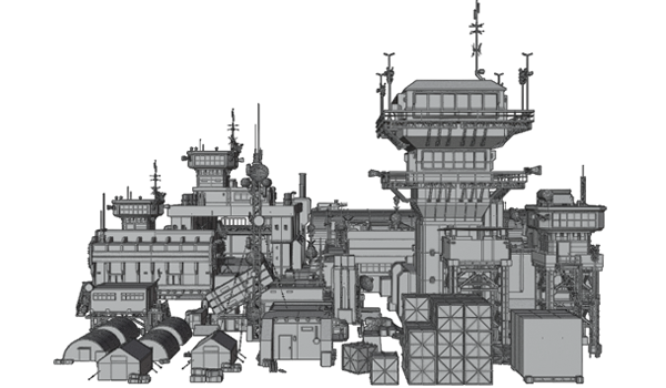 Grid Armada Military Base - Military Structures Kitbash Greeble Assets ...