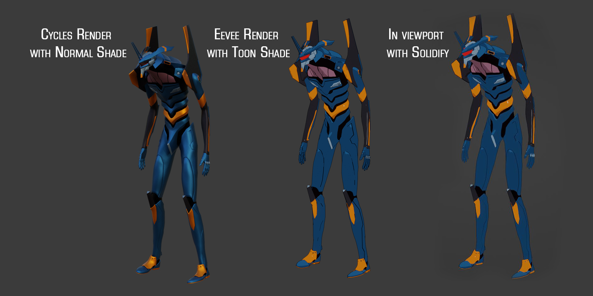 Rigged EVA 06 Unit Neon Genesis Evangelion Low poly 3D model - Blender ...